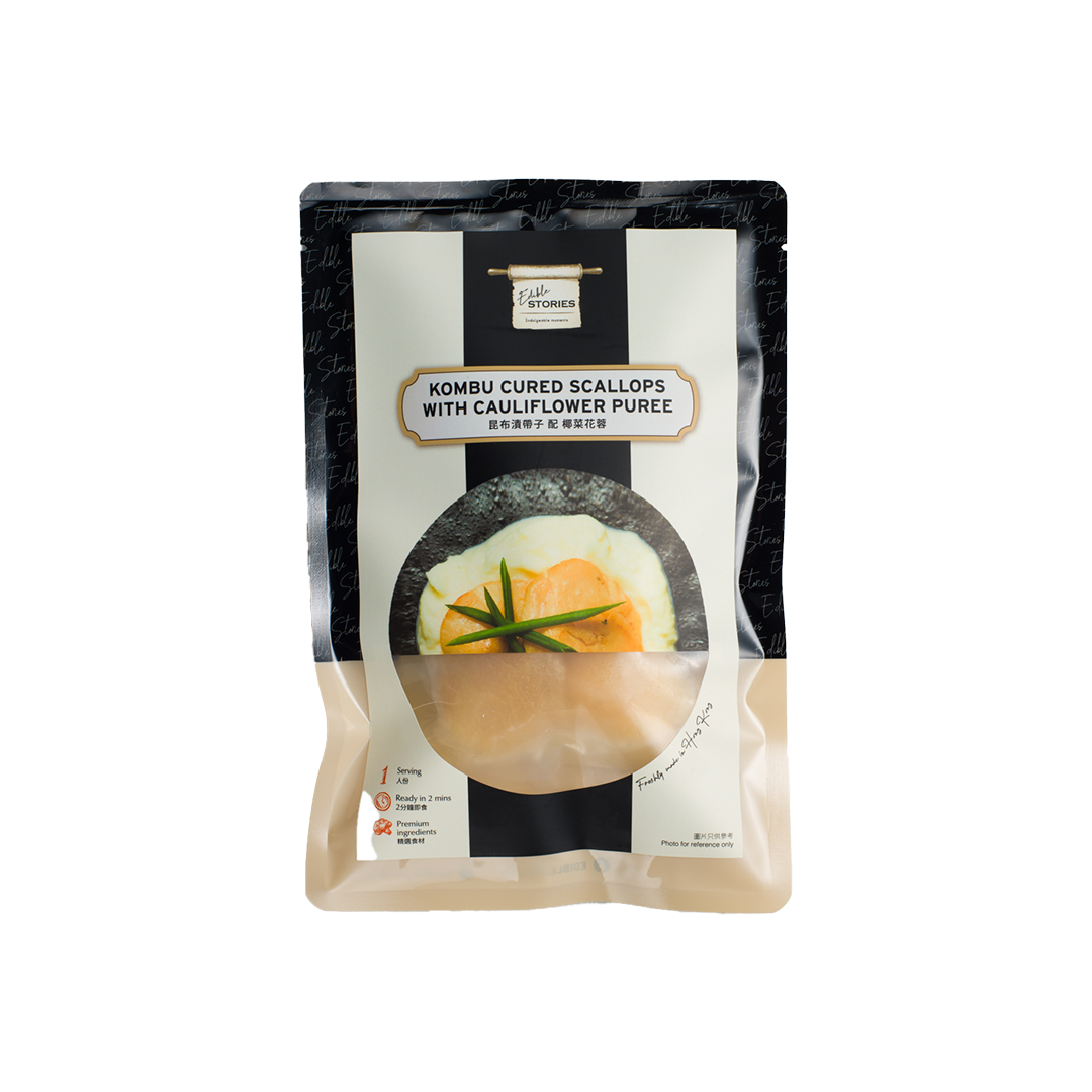 Kombu Cured Scallops w Cauliflower Puree | Ready-to-Eat Edible Stories